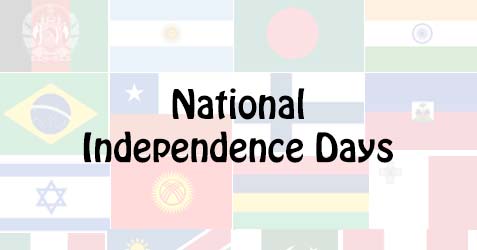 List of National Independence Days | Indian Festival Diary